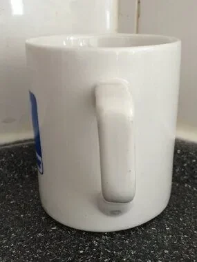 Unbranded | Dining | Ultramar White Coffee Mug Blue Logo | Poshmark